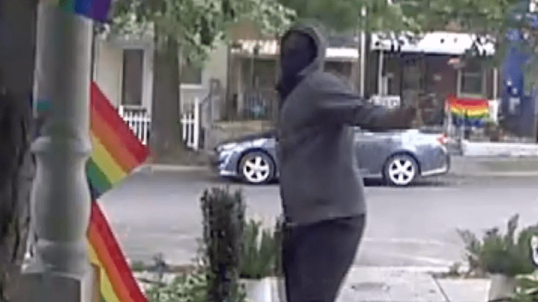 Masked attacker caught on video striking gay man with baseball-sized rock